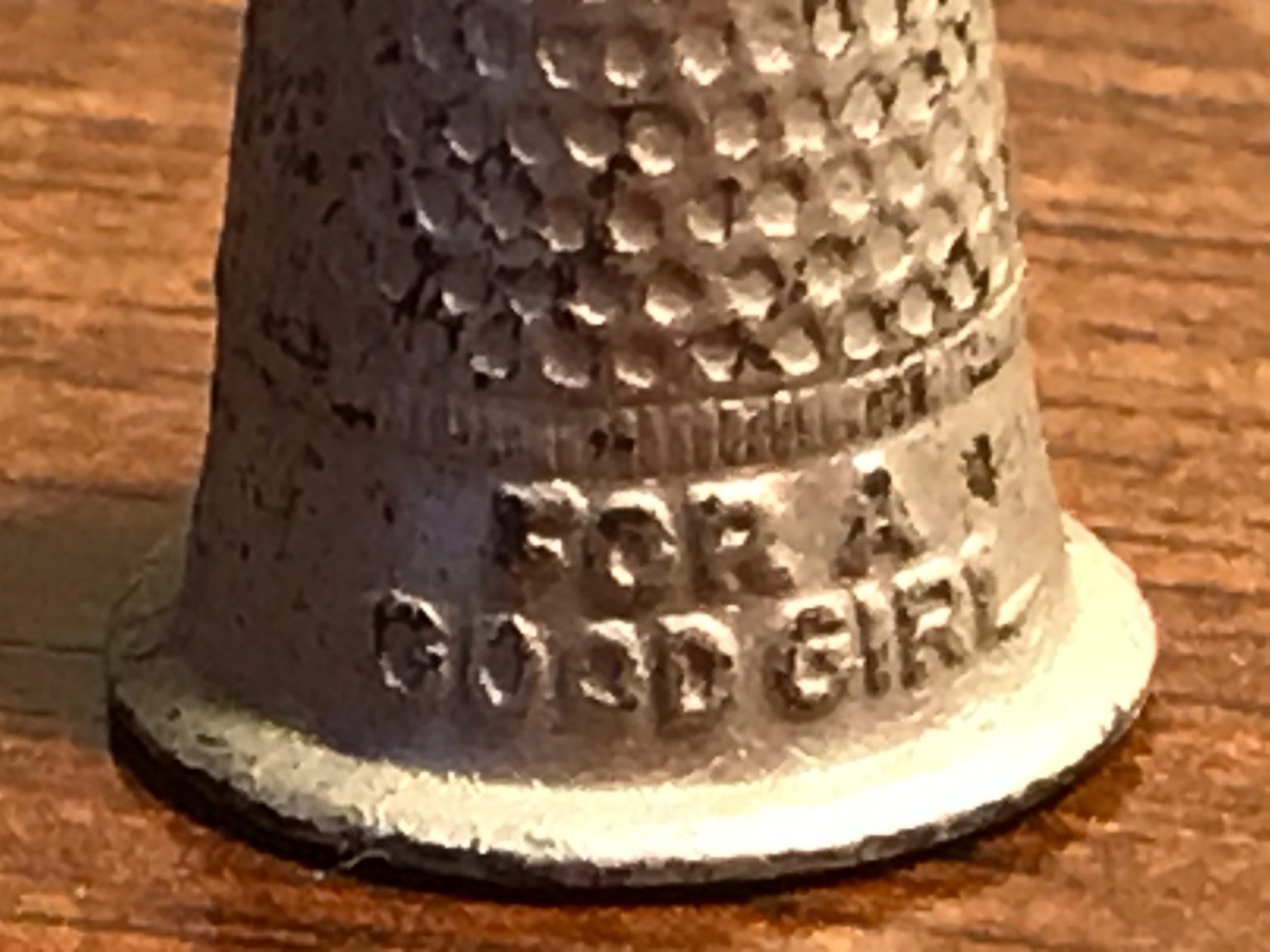 Antique child’s thimble “For A Good Girl”: 839,800 ppm Lead (90 ppm is ...