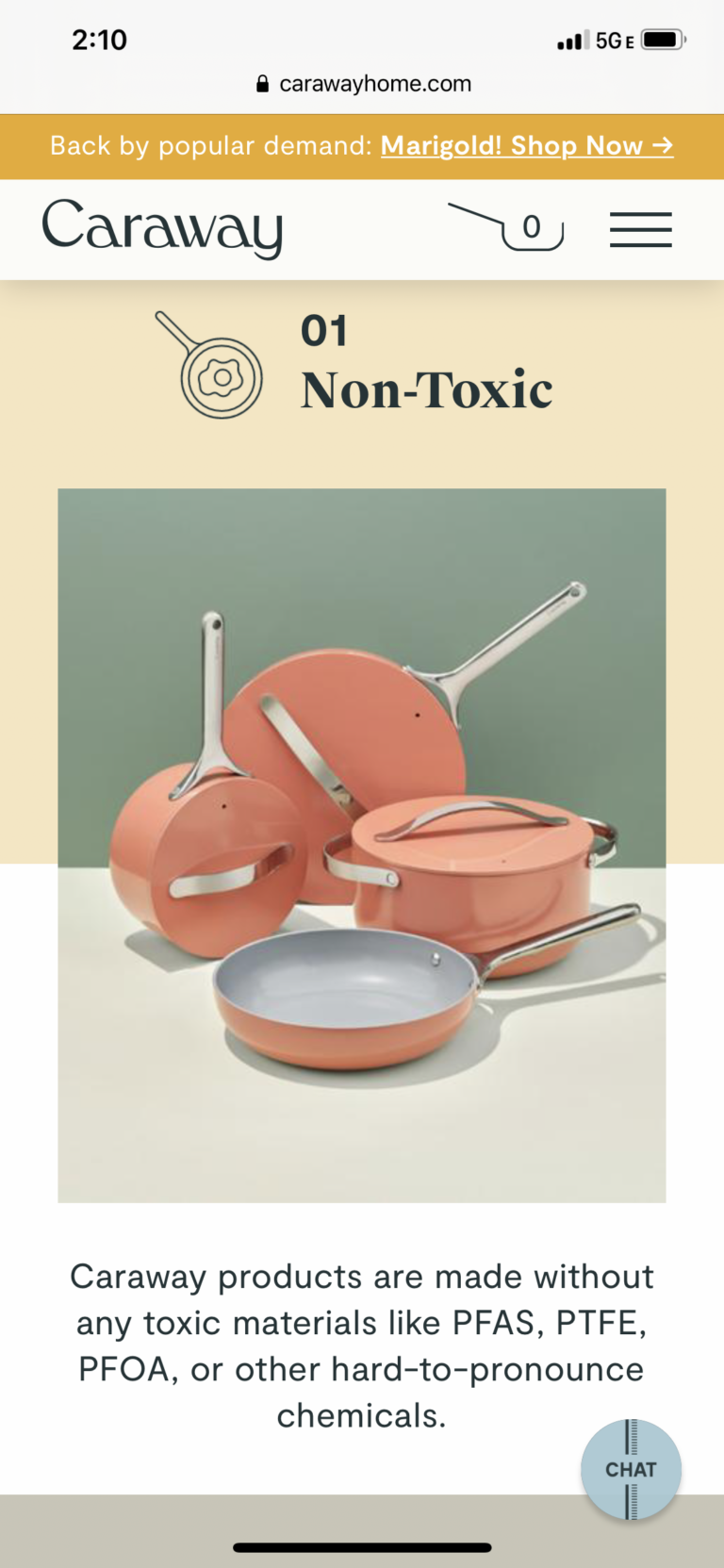 Caraway "cookware without the chemicals" positive for 20 metals ...