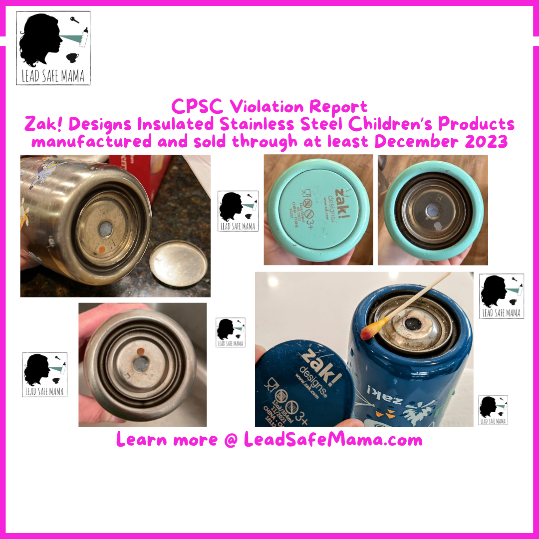 Lead Safe Mama, LLC CPSC Violation Report (Report #: LSM 2024_002) Zak! Designs knowingly used ...