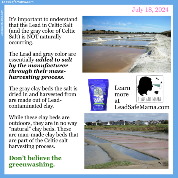 Selina Naturally Celtic Salt has extremely high levels of Lead and ...