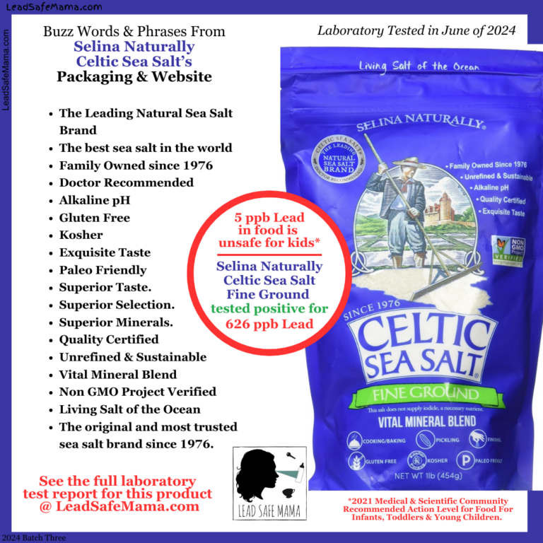 Selina Naturally Celtic Salt has extremely high levels of Lead and ...