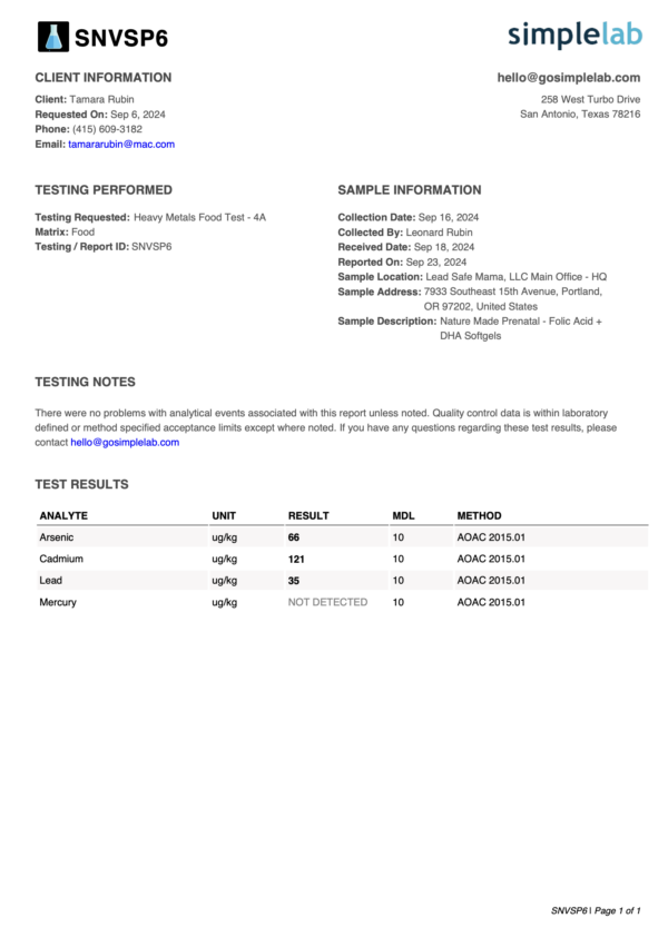 NatureMade Prenatal Folic Acid + DHA Softgels Multivitamin tests ...