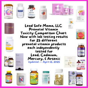 Chart Comparing Toxicant Profiles of 25 Popular Prenatal Vitamins ...
