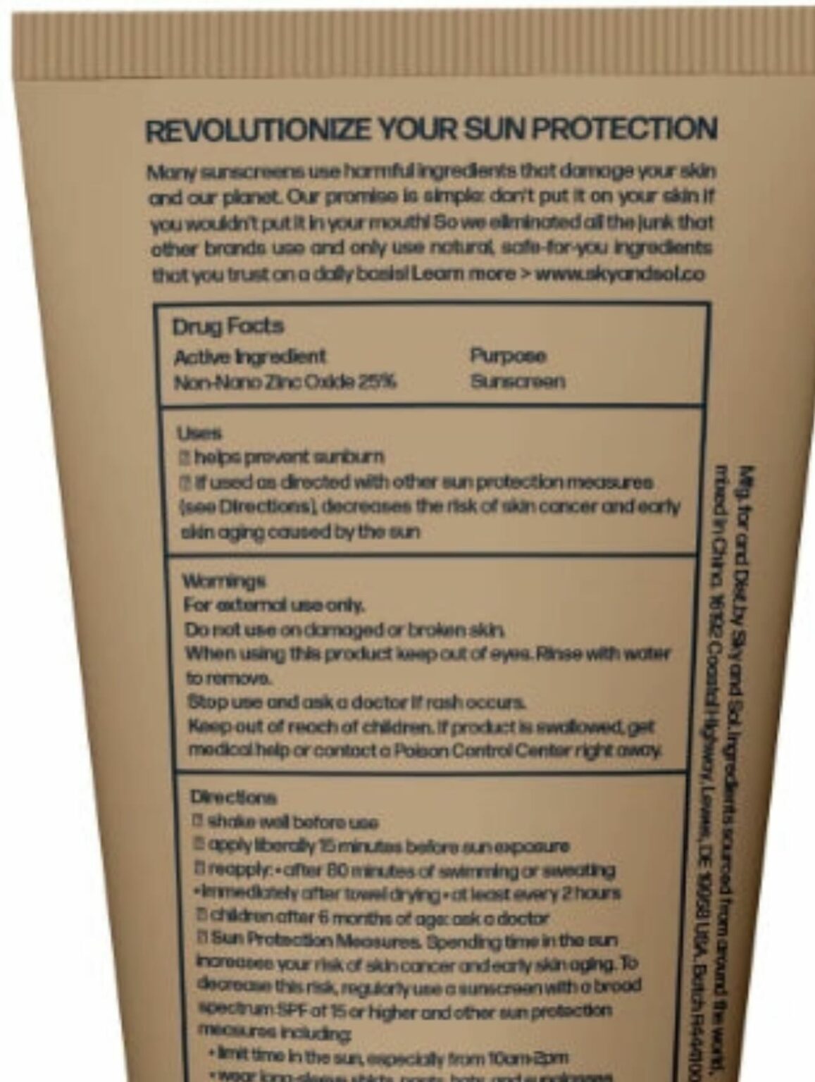 Sky & Sol Face & Body Sunscreen (SPF 50)— "Made with Edible Ingredients ...