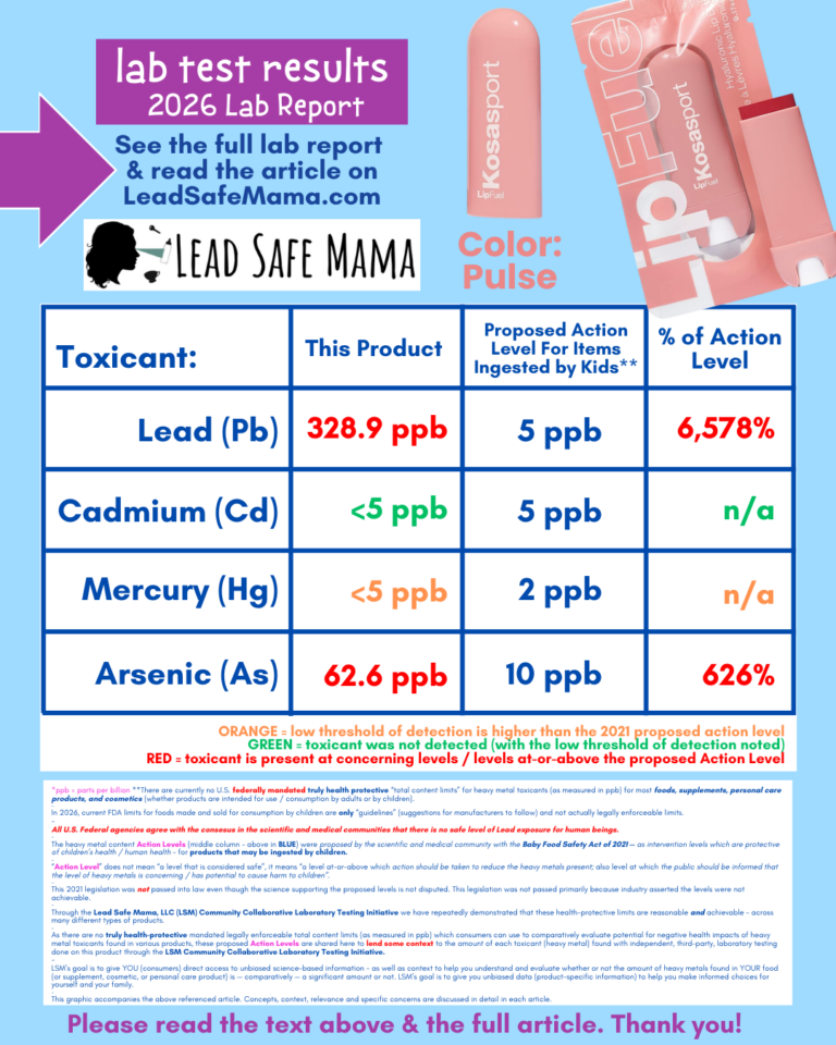Testing Kosas Sport Lip Fuel Lip Balm (in Color "Pulse") For Lead ...